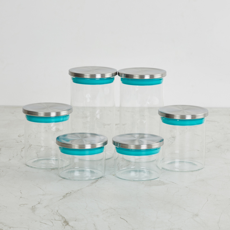 Buy Fiesta Transparent Glass Storage Jar - Set of 6 from Home Centre at ...