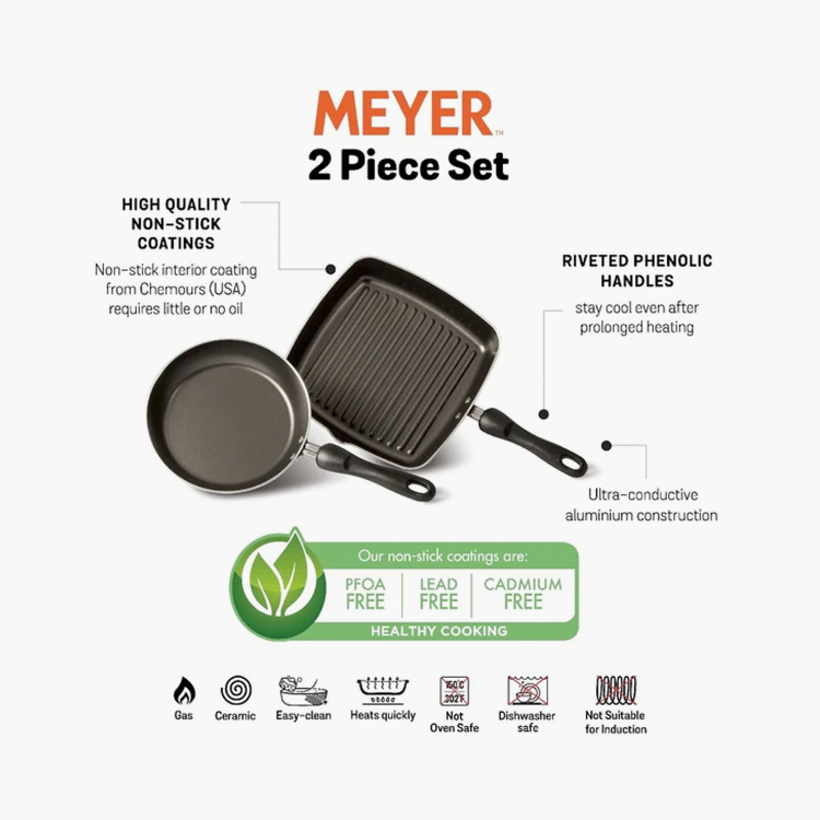Buy MEYER Non-Stick 2-Pc. Cookware Set from Meyer at just INR 2975.0